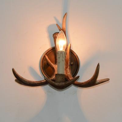 China Antique deer antler wall lamp in restaurant bedroom vintage resin wall sconce lamp (WH-VR-69) for sale