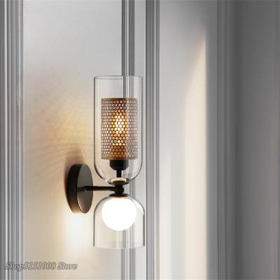 China Nordic Iron Net Glass Wall Lamps Hotel Cafe Corridor Aisle Modern LED Wall light Sconce （WH-OR-29） for sale