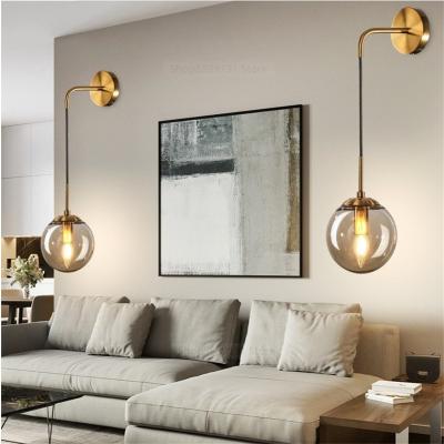 China LED Glass Ball Mirror Living Room Decoration Wall lamps for bed room(WH-OR-34) for sale