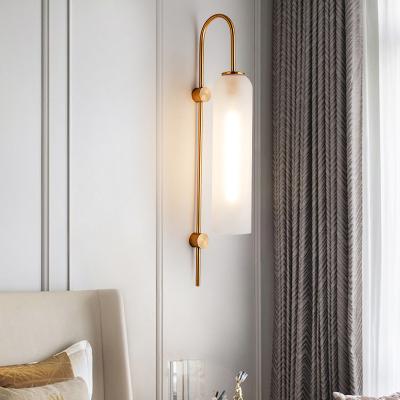 China Creative Blue glass Northern Europe tube Hotel prototype room Wall lamp （WH-OR-35） for sale