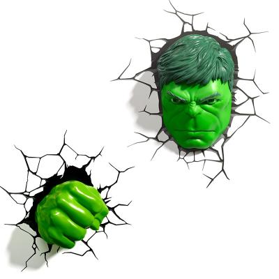 China Kids Children Marvel Avengers Hulk Face LED 3D Creative Iron Man Wall Lamp (WH-OR-42) for sale