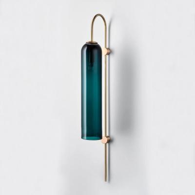 China Creative Northern Europe tube Hotel prototype room glass blue wall lamp （WH-OR-50） for sale
