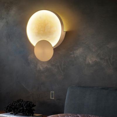 China Modern Round Marble LED Wall Lights Living Room Bedside Lighting Fixtures (WH-OR-58) for sale