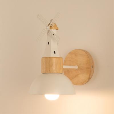 China Nordic Minimalist Wooden LED Wall Lamps Windmill Bedside Wood Wall Light(WH-OR-63) for sale
