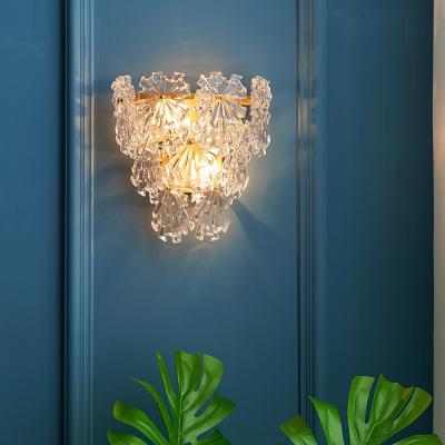 China Luxury Glass Wall Lamp Nordic Postmodern Bedroom Bedside Background Sconce Lamp（WH-OR-75） for sale