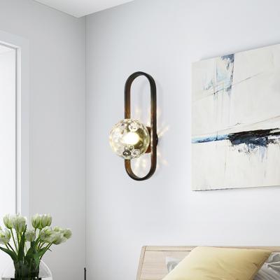 China Nordic Led Glass Ball Wall Light Sconces Wrought Iron Wall Lamp（WH-OR-121) for sale