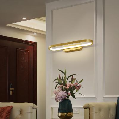 China LED Wall Lamp Bedroom Bedside Lights Living room Golden Brass minimalist wall lamp（WH-OR-128) for sale