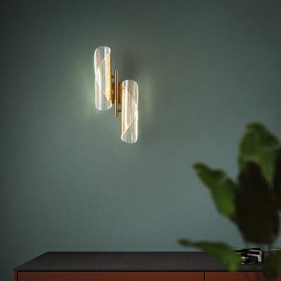 China Nordic Gold Acrylic LED Wall lamp bedroom bedside aisle post modern wall lighting (WH-OR-117) for sale