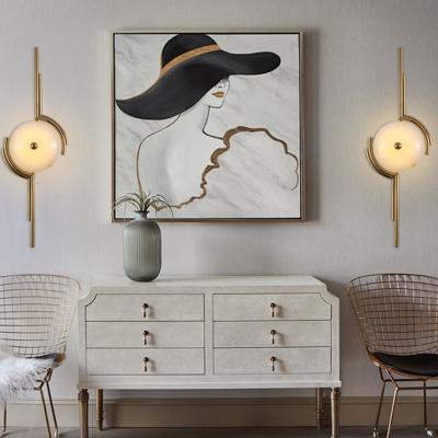 China Postmodern personality natural marble light luxury art wall lamp simple living room creative marble wall light (WH-OR-13 for sale