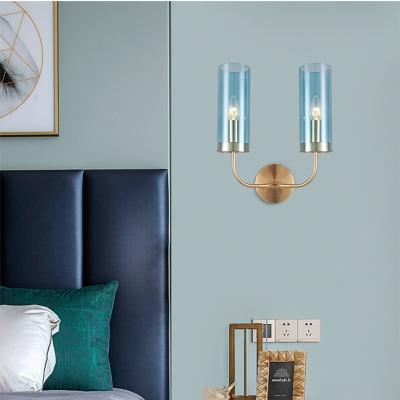China Modern Led Wall Lamp Gold Glass Wall Lamps For Living Room Bedroom Bedside E14 Candle Wall Lights(WH-OR-137) for sale