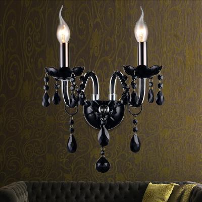 China Black Wall lights for home indoor lighting bathroom cabinet Decorate Crystal bedside lamp (WH-OR-160) for sale