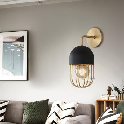 China Post Modern Iron Lantern Black Gold Wall Lamps Haley Wall Sconce(WH-OR-192) for sale