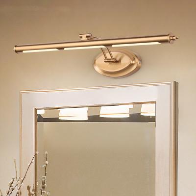 China European Led Mirror Lamp Golden Bathroom Cosmetic Wall Light Stainless Steel Vanity Cabinet Lighting(WH-MR-04) for sale