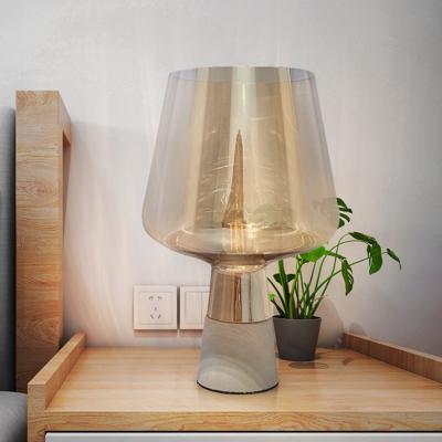 China Cement Table Lamp Modern Glass Table Lamps For Living Room Bedroom Study Desk Light(WH-MTB-12) for sale