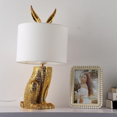 China Golden Resin Rabbit Table Lamp for Bedroom Bedside Lamp(WH-MTB-40) for sale