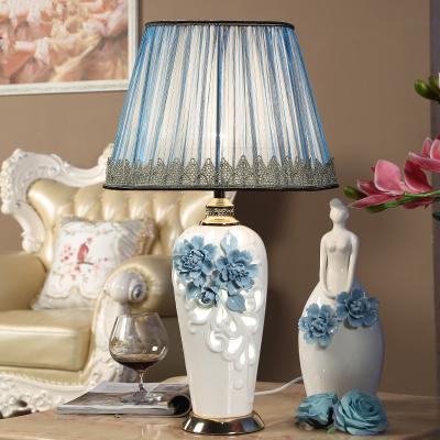 China European Ceramic Table Lamp Handmade Living Room Wedding large table lamp(WH-MTB-82) for sale