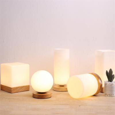 China LED Glass Ball Table Lamp Living Room Lighting Bedroom wooden bedside lamp(WH-MTB-118) for sale