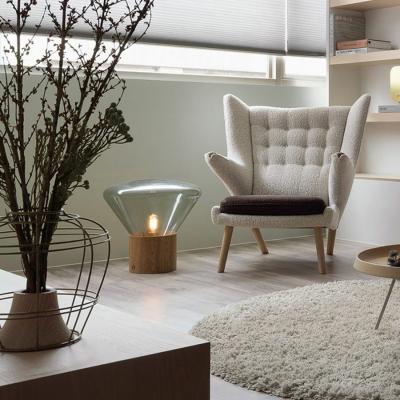 China Postmodern LED Wooden Deco Glass Table Lamps Nordic Simple glass table lamp(WH-MTB-134) for sale