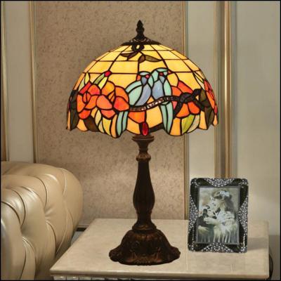 China 30CM Tiffany Table Lamp European Bedroom Bedside Light Retro Creative E27 Bedside lamp(WH-TTB-57) for sale