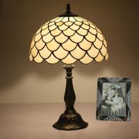 China 30CM Table Lamp Resin Base Leaves Lampshade Bedroom retro table lamp(WH-TTB-64) for sale
