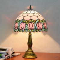 China Flower Lampshade Table Lamp Aolly Base Bedroom art deco lamp(WH-TTB-68) for sale