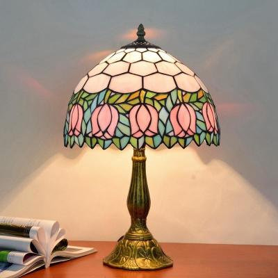 China Flower Lampshade Table Lamp Aolly Base Bedroom art deco lamp(WH-TTB-68) for sale