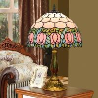 China Flower Lampshade Table Lamp Aolly Base Bedroom art deco lamp(WH-TTB-68) for sale