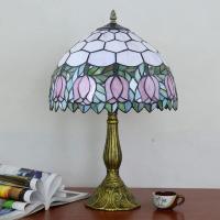 China Flower Lampshade Table Lamp Aolly Base Bedroom art deco lamp(WH-TTB-68) for sale