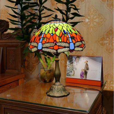 China Tiffany Table Lamp E27 Dragonfly Style Bedroom Bedside mosaic lamp(WH-TTB-69) for sale