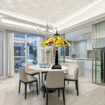 China Tiffany Table Lamp Rose Lampshade Bedroom Bedside Lamp design table lamp(WH-TTB-77) for sale