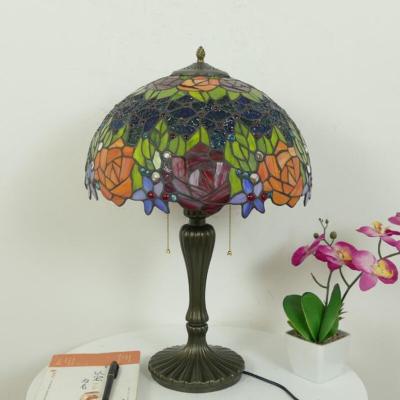 China 40CM Tiffany Table Lamp Rose Lampshade Bedroom nightstand lamp(WH-TTB-80) for sale