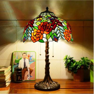 China Tiffany Table Lamp European Retro Simple Bedroom glass table lamp(WH-TTB-84) for sale
