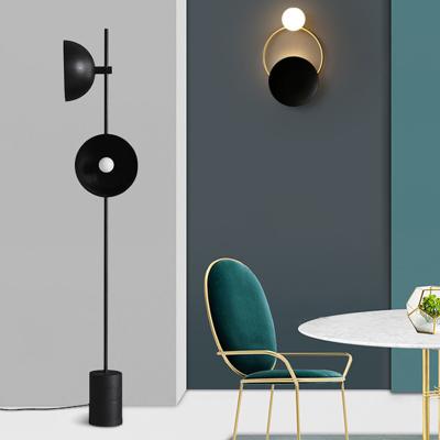 China Black wrought iron LED lights living room vertical floor lamp art bedside lamp（WH-MFL-39) for sale