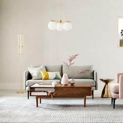 China Gold minimalist LED floor lamp living room vertical wrought iron lights multi-head Strip design LED lighting(WH-MFL-40) for sale