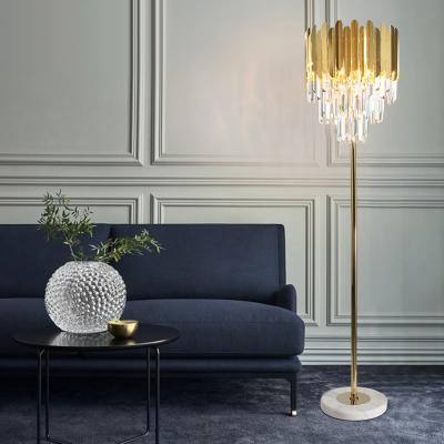 China Modern Crystal Floor Lamp Stand Lamp For Living Room Reading Bedroom Standing Lamp(WH-MFL-81) for sale
