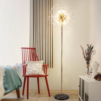 China Dandelion Floor Lamp DIY Fireworks LED Lights Gold Chrome Crystal Floor Lamp(WH-MFL-86) for sale