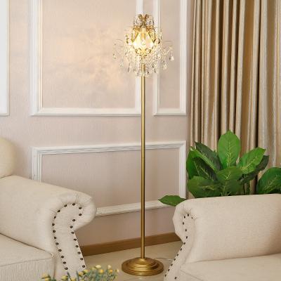 China Nordic Luxury Crystals Floor Lamps LED Gold Table Lights Free Standing Lamps for Living Room Europ Floor lamp(WH-MFL-88) for sale