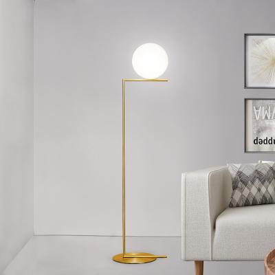China Nordic living room floor lamp Simple design bedroom study vertical lamp glass ball floor lamp(WH-MFL-93) for sale