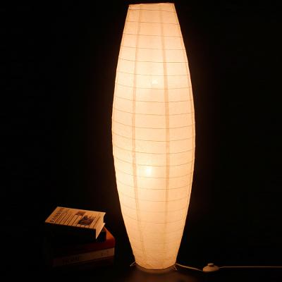 China Simple White LED Floor Lamp Hand Woven Paper Floor Light Bedroom stand up lamp(WH-MFL-115) for sale