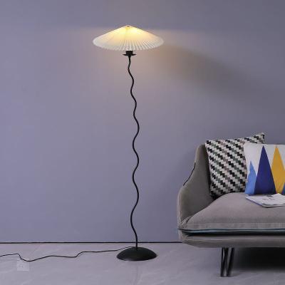 China Nordic Medieval Folk House Danish Style Ins Retro Pleated Umbrella Shell Living Room decorative floor lamp(WH-MFL-118) for sale