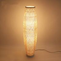 China Bamboo Wicker Rattan Shade Vase Floor Lamp Fixture Rustic Asian Japanese Stand light（WH-WFL-05) for sale