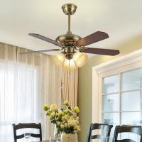 China Remote Control Fan Light Glass Lampshade Modern Dinning Room Bedroom Wooden fan with light(WH-CLL-08) for sale
