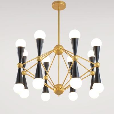 China Creative Bean Shape Dual Heads Erected Pipe Caracas 16-Light black chandelier(WH-MI-94) for sale