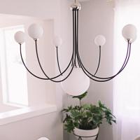 China Nordic medieval elbow chandeliers lights bedroom living room White LED Chandelier（WH-MI-105) for sale