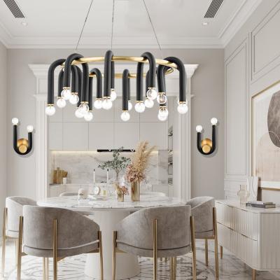 China Whit 20 Chandelier Postmodern Creative U-shaped lustre industrial Chandelier(WH-MI-118) for sale