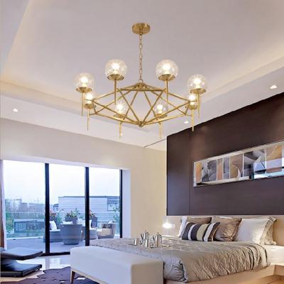 China Gold wrought iron chandelier Glass Ball Montview Chandelier(WH-MI-137) for sale