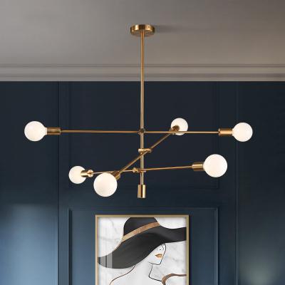 China Modern Led Chandeliers Lighting Long Pole Gold Black sputnik chandelier(WH-MI-140） for sale