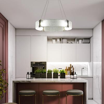 China Post-modern Glass Luxury LED Pendant Lights Living Room Restaurant Parallel Ring LED Chandelier(WH-MI-144) for sale