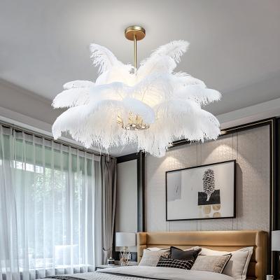 China Nordic bedroom Josephine feather chandelier modern lighting art decor chandelier(WH-MI-154) for sale
