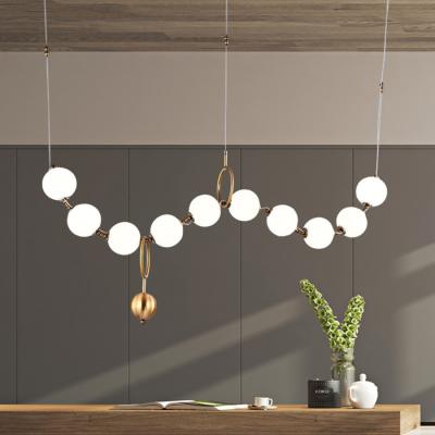 China Showroom Hall Personality Bubble Lamps Luxury Simplicity Pearl Necklace Long LED Chandelier(WH-MI-157) for sale
